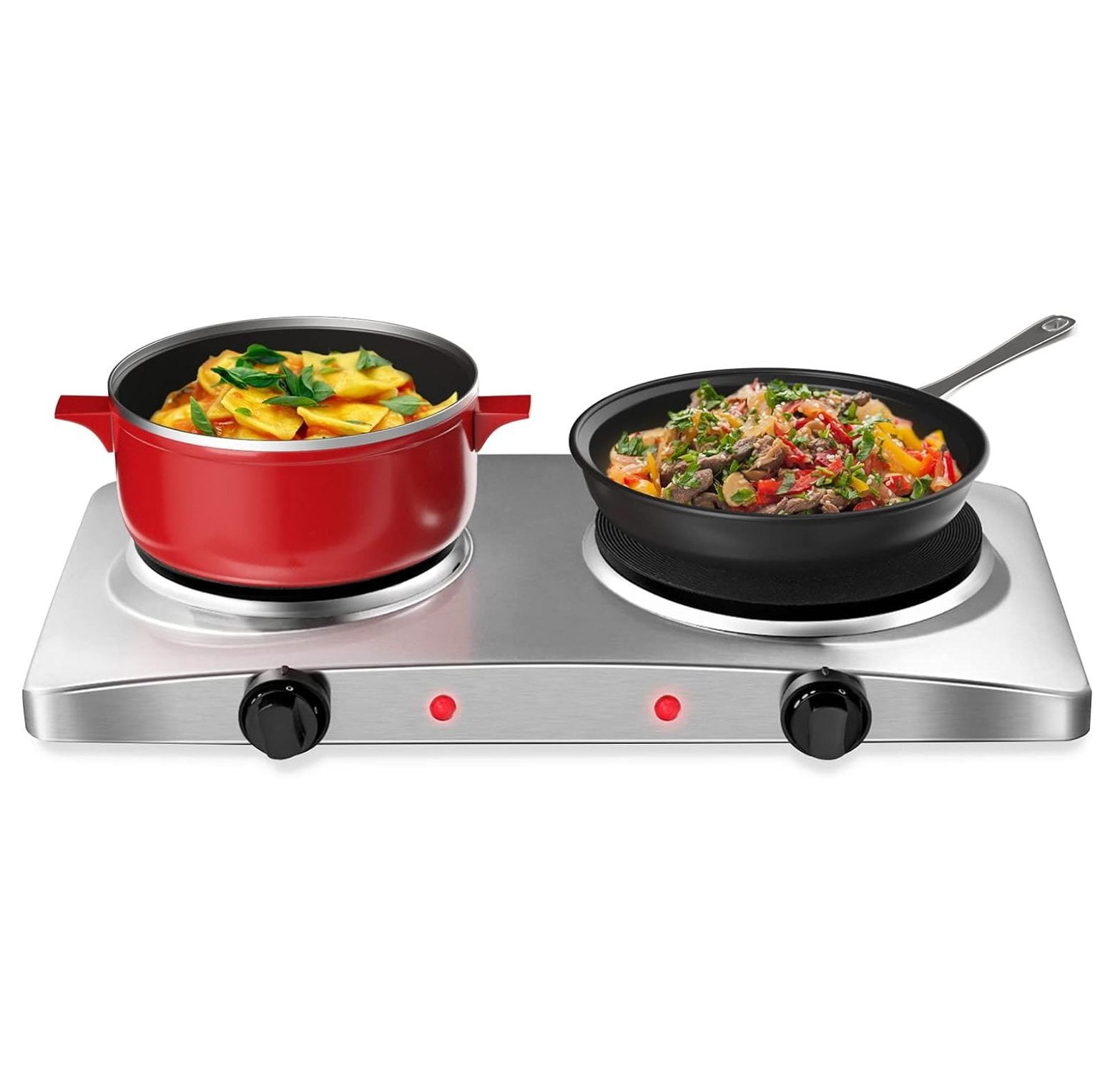 Lwory 19x11 Double Cast Iron Burner 2-Coil Stainless Steel Electric ...