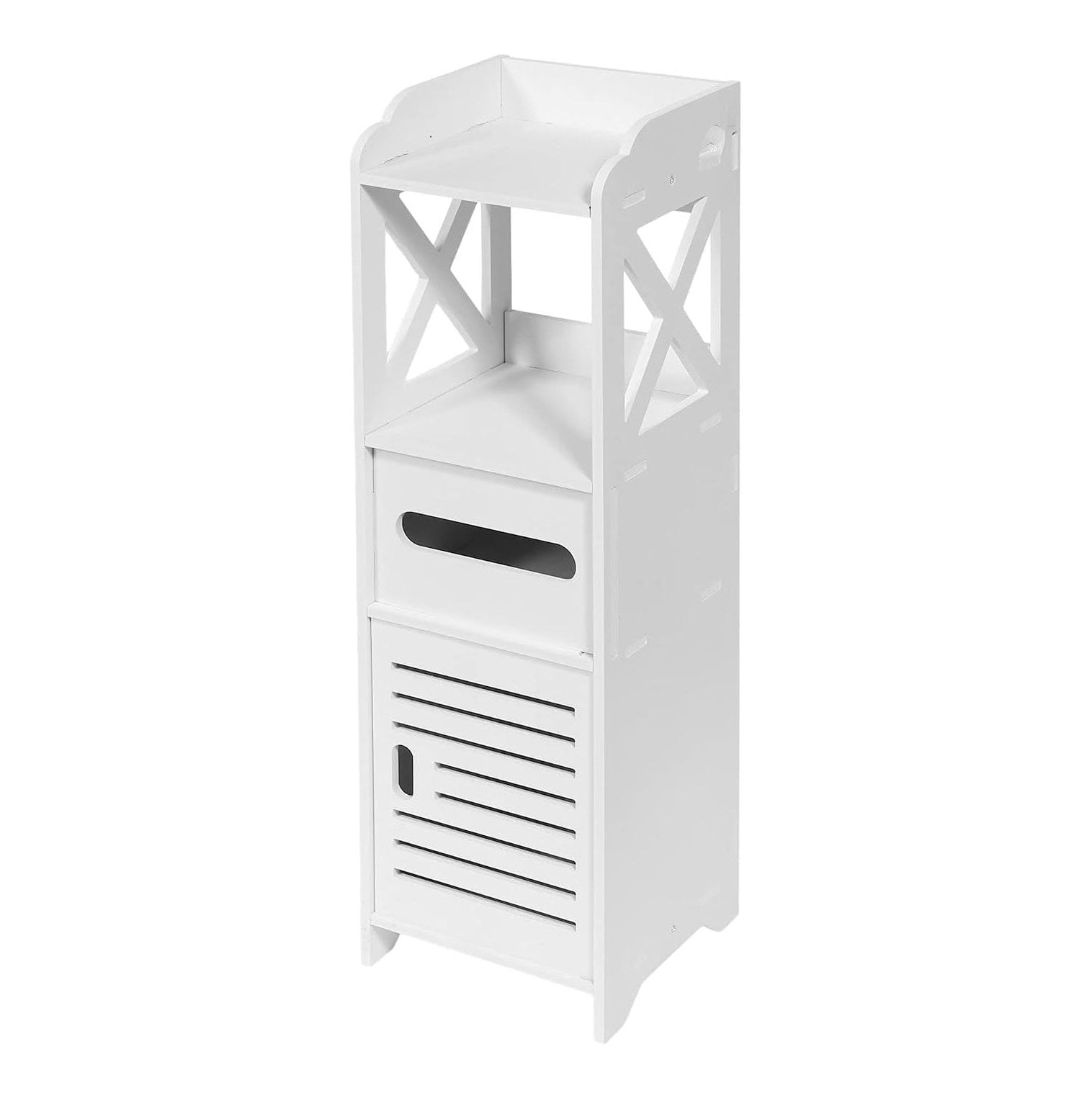 Lwory Bathroom Storage Cabinet Tower - Freestanding Restroom Organizer ...