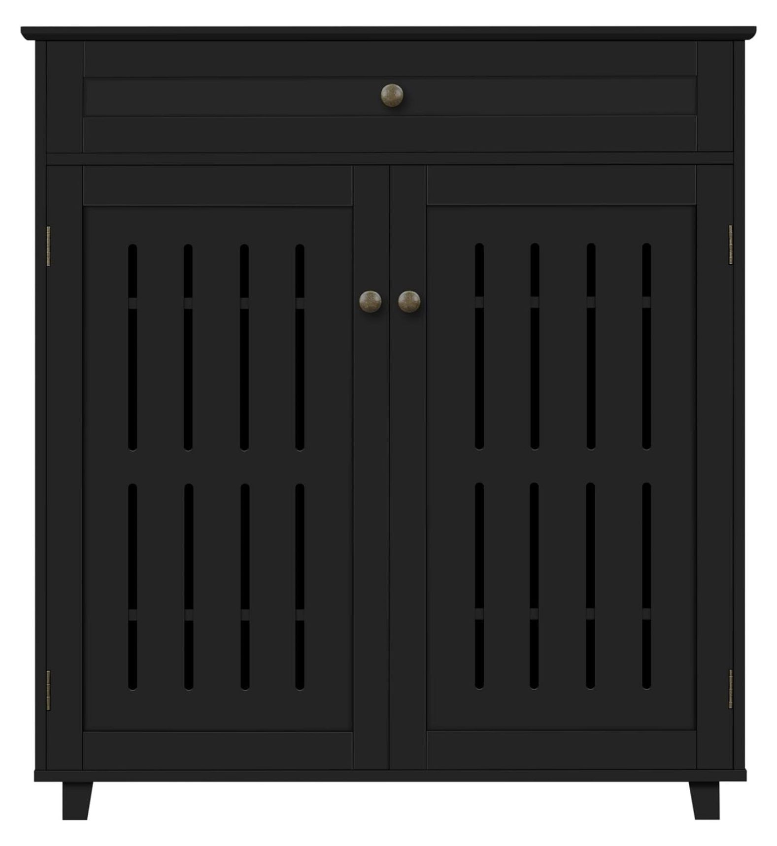 Lwory Black Storage Cabinet with Doors Drawers and Shelves File ...