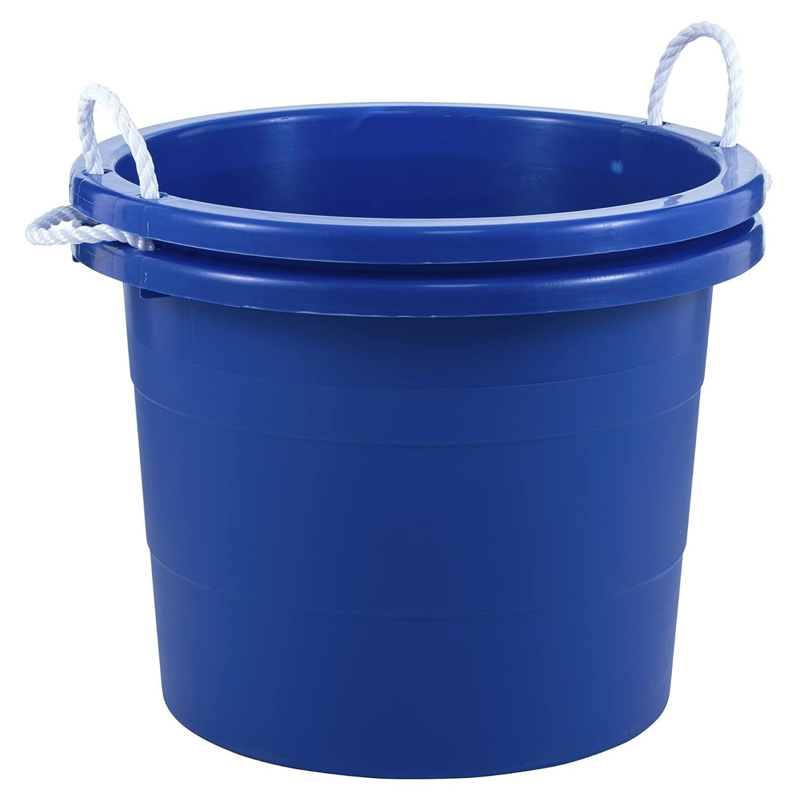Lwory Plastic Rope Handle Storage Tub, 19 Gallon, Blue, Durable Heavy ...