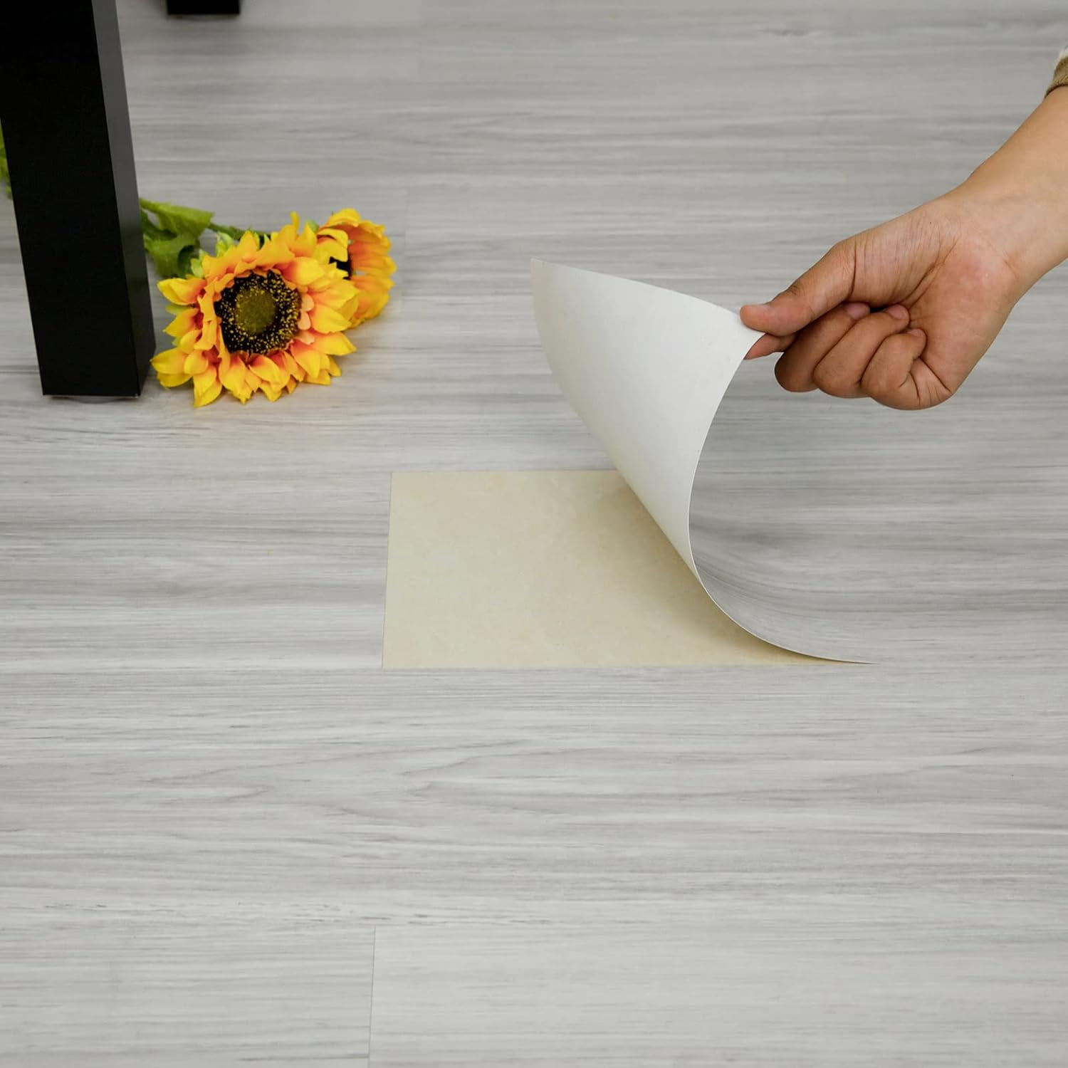 "Lxcreat Self-Adhesive 35"" x 6"" Sticky Vinyl Floor Tile 10Pcs for ...