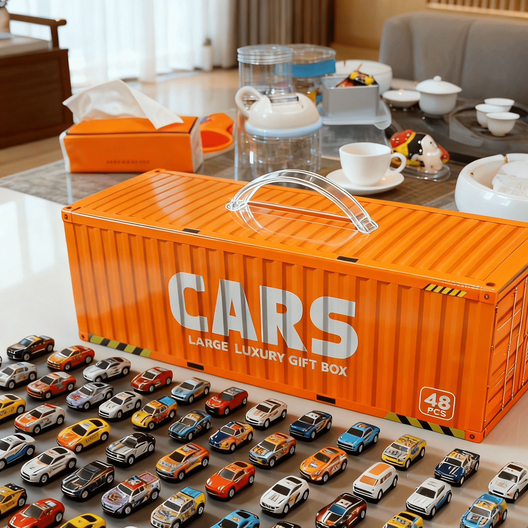 Lxcreat 48 Mini Pull-Back Cars with Built-in Garage Set, 2026 New Alloy ...