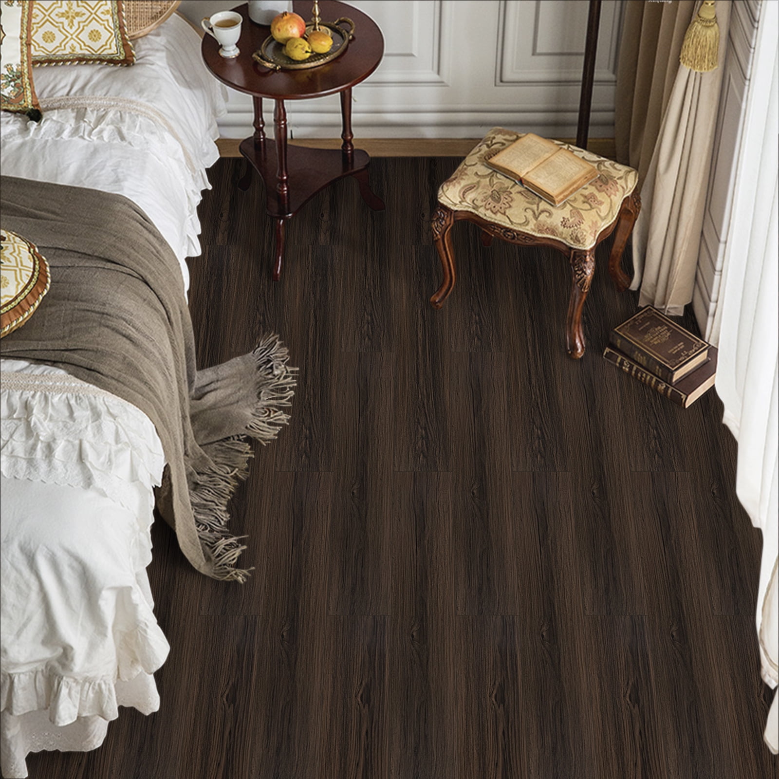 Lxcreat 35'' x 6'' Reddish brown PVC Floor Tiles 14.58 sq ft. Coverage ...