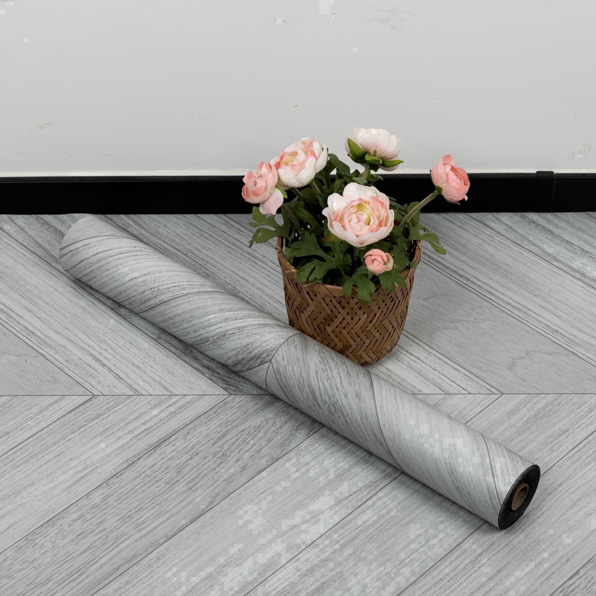 Lxcreat Waterproof Peel and Stick Vinyl Flooring Plank Roll 23.6"x 196. ...