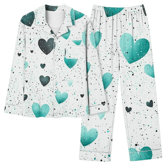 Lxkfashion Women's Pajama Sets Button Down Loungewear Long Sleeve ...