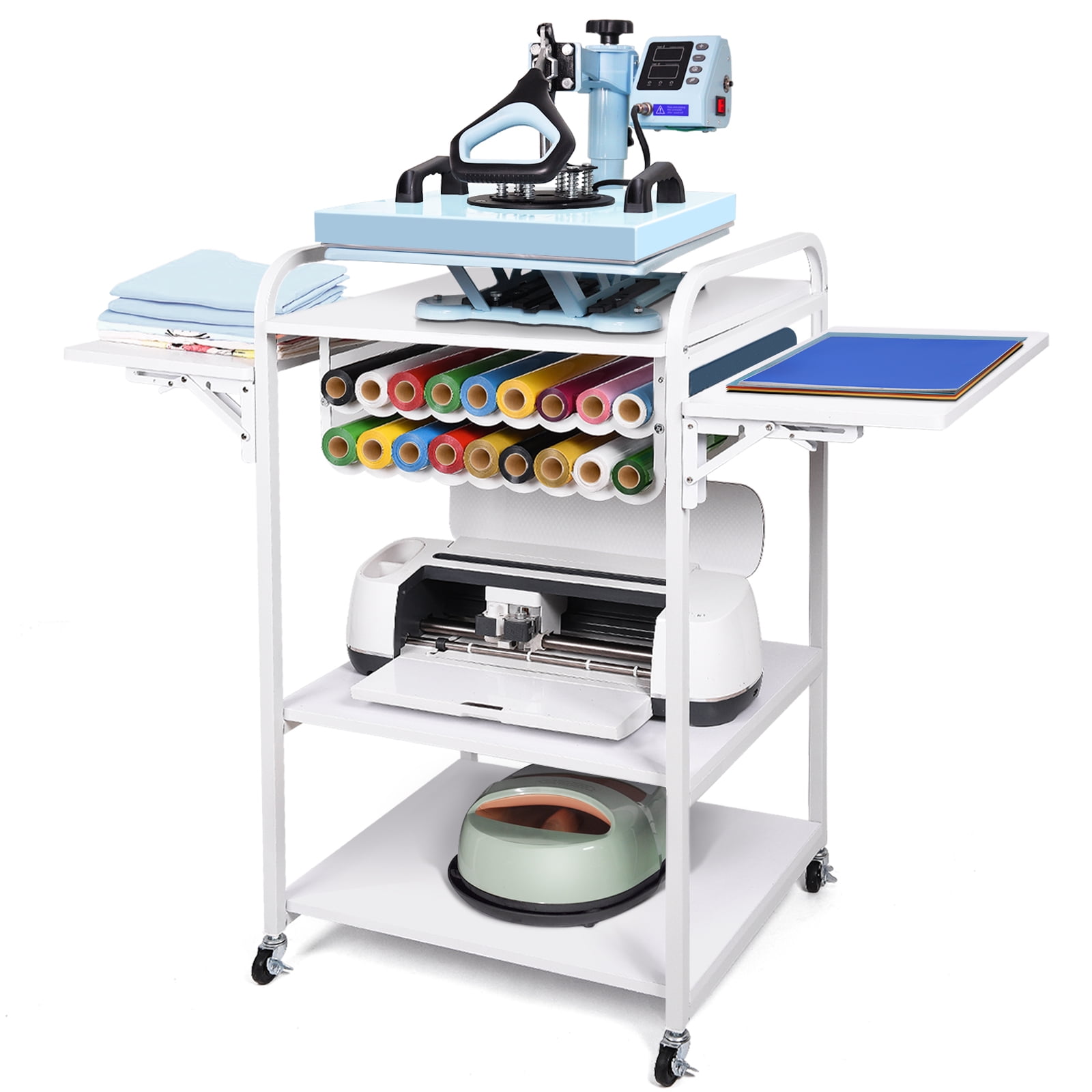 Lya Vinyl Heat Press Table 3 Tier Movable with Folding Shelf - Heat ...