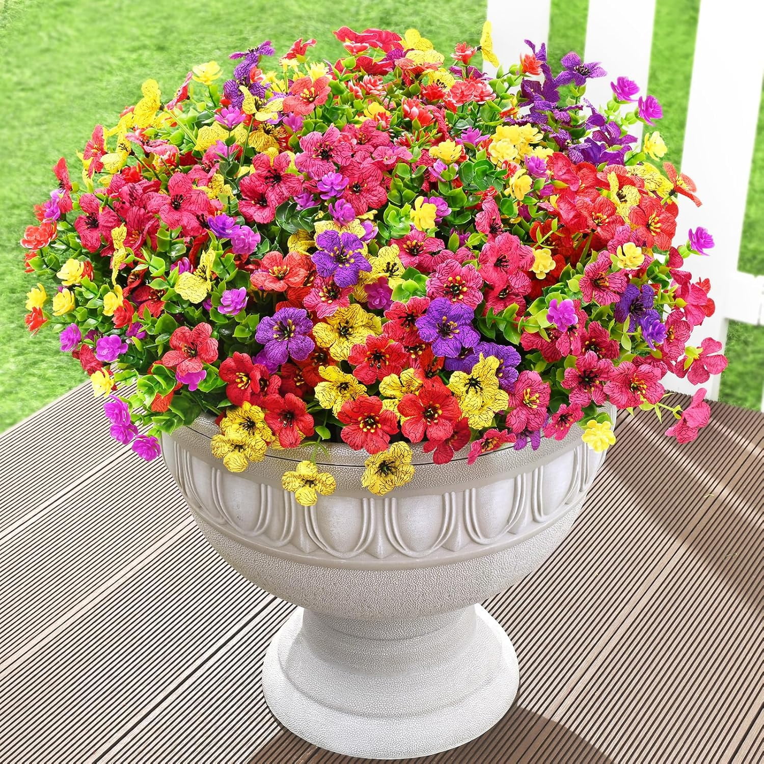 Lyacmy 14 Bundles Artificial Flowers for Outdoors,UV Resistant ...