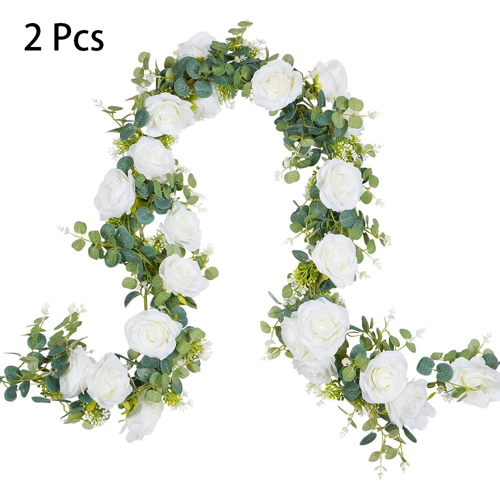 2 Colors Artificial Eucalyptus Garland Hanging Rattan Wedding Greenery Home Decor Table ...