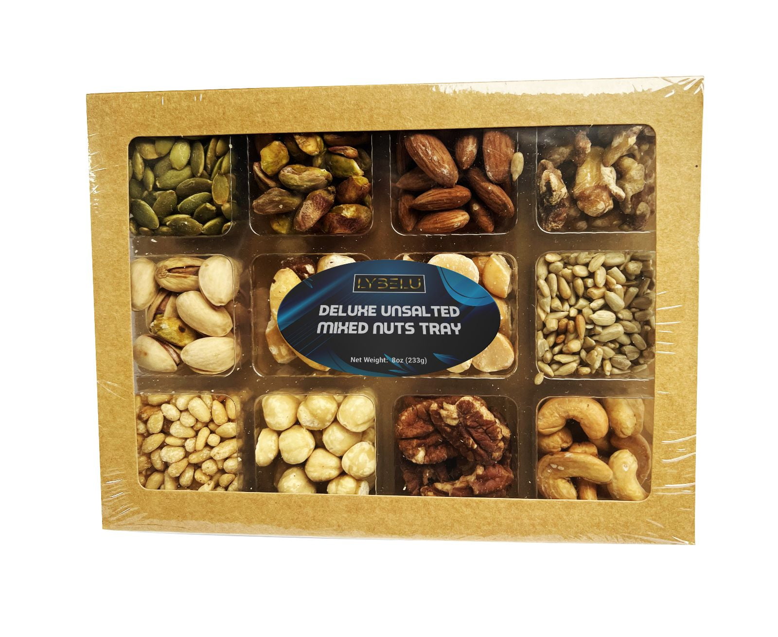 Lybelu Deluxe Unsalted Mixed Nuts Tray 12 Cavity – 8oz - Walmart.com