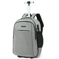 Lychee Concealable Rolling Backpack-Adult Business Laptop Backpack with Wheels-20 inch Invisible ...