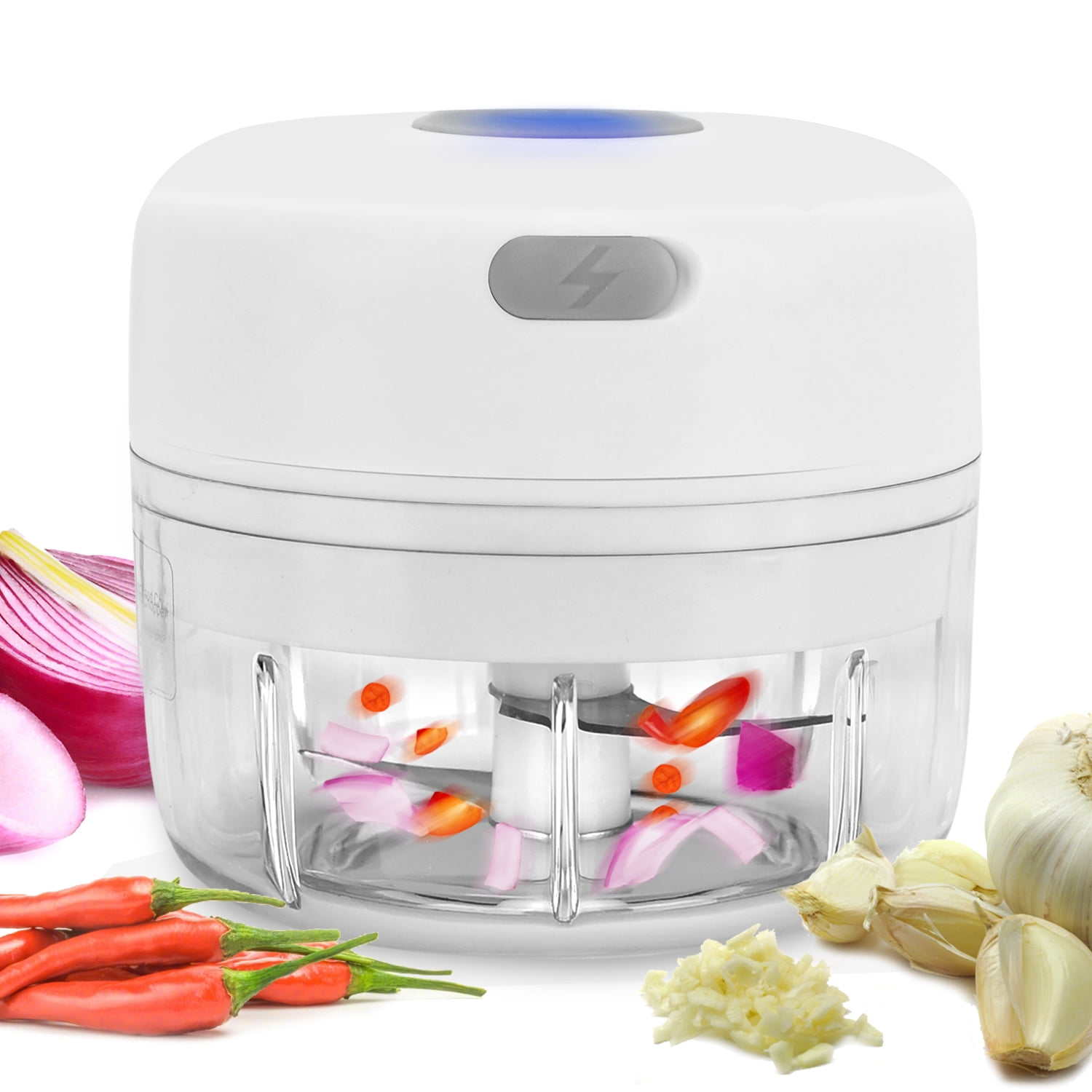 Lychee Electric Garlic Chopper Portable Food Processor Small ...