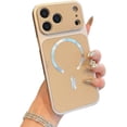 Lychee Peel Leather Back Camera Protect Magnetic Case for iPhone ...