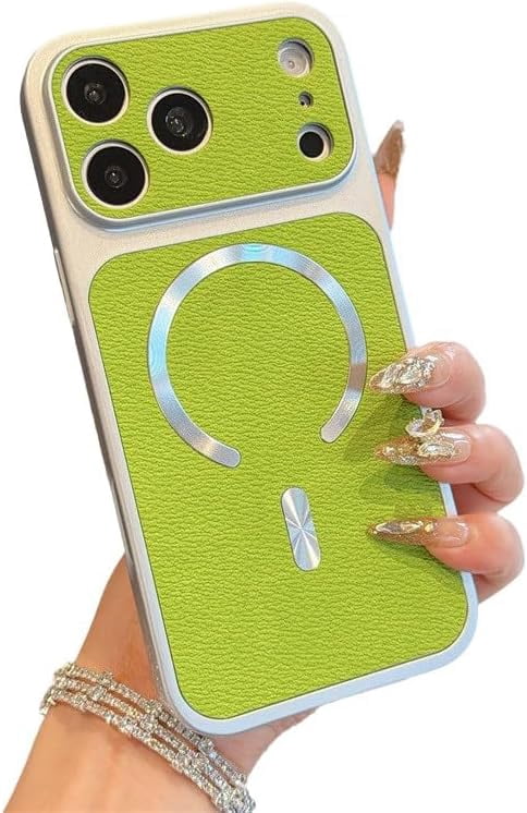 Lychee Peel Leather Back Camera Protect Magnetic Case for iPhone ...