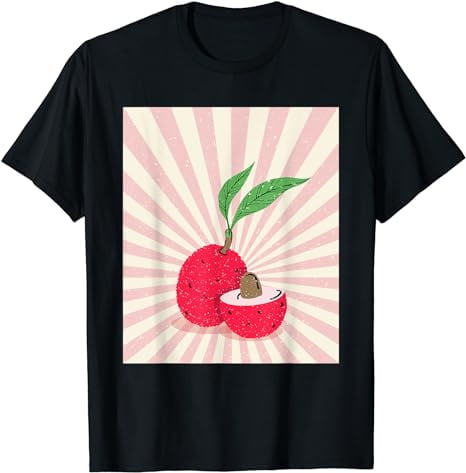 Lychee Retro Lychee Exotic Fruit Asia Veggie Fruits T-Shirt - Walmart.com