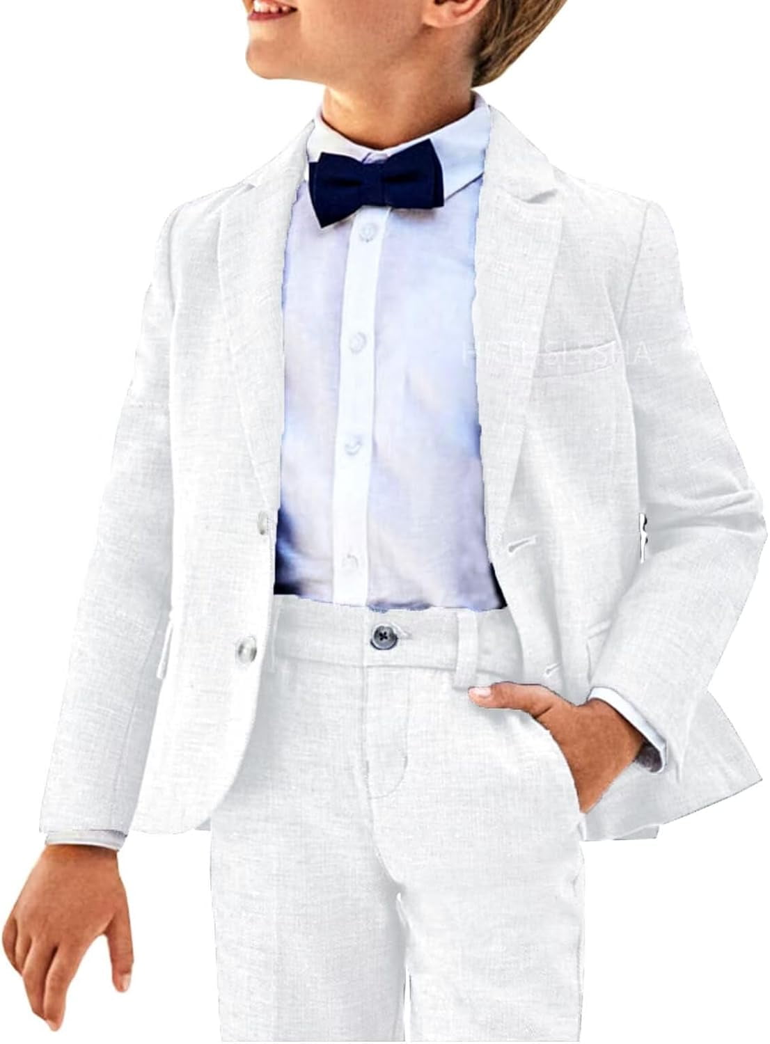 Lycody 2pcs Boys' Linen Suits for Teen and Kids Regular Fit Linen Suits ...