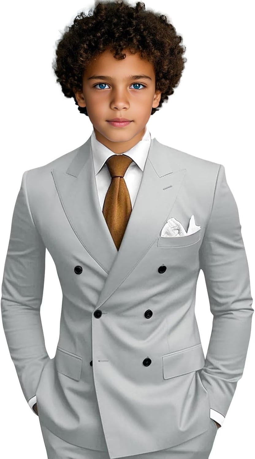 Lycody 3PCS Boys Formal Suit Double Breasted Suit for Teen and Kids ...