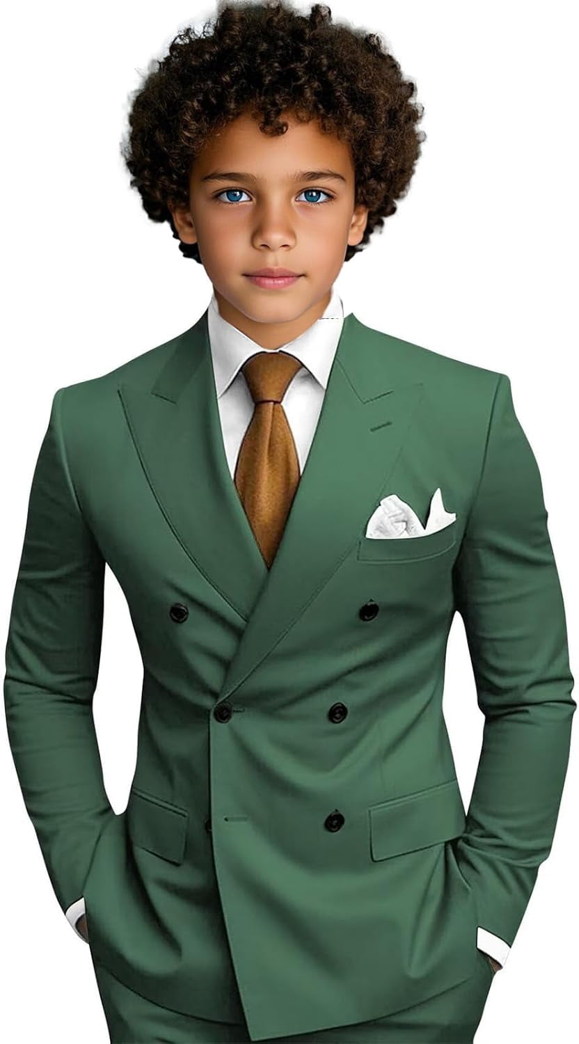 Lycody 3PCS Boys Formal Suit Double Breasted Suit for Teen and Kids ...