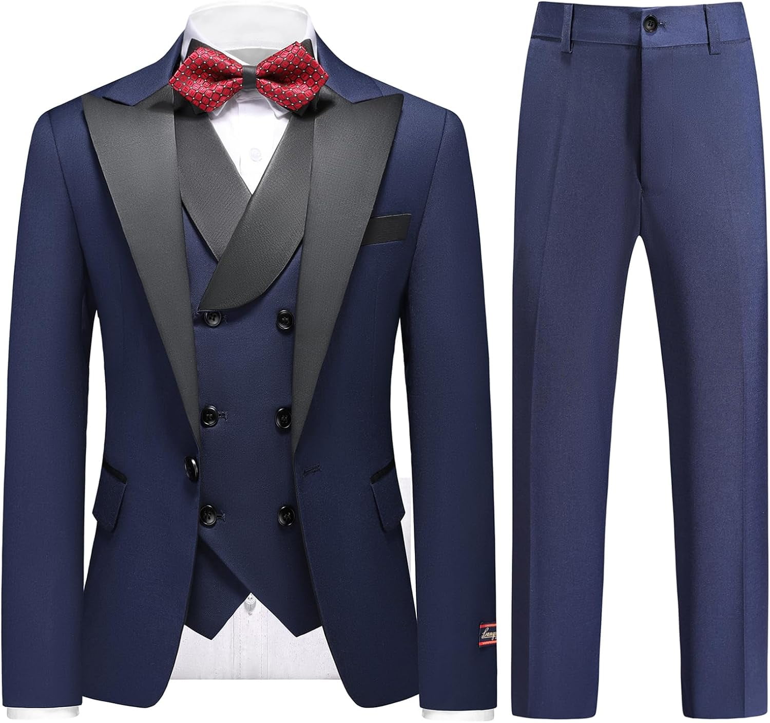 Lycody 3PCS Boys And Teen Formal Tuxedo Suit Slim Fit Set with Blazer ...