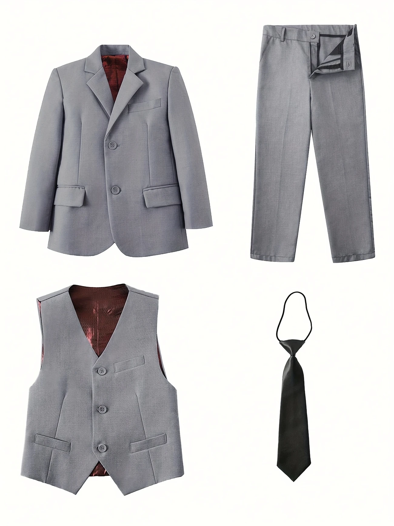 Lycody 4-Piece Boy's Formal Slim Suit Set Kids and Teen Suits for ...