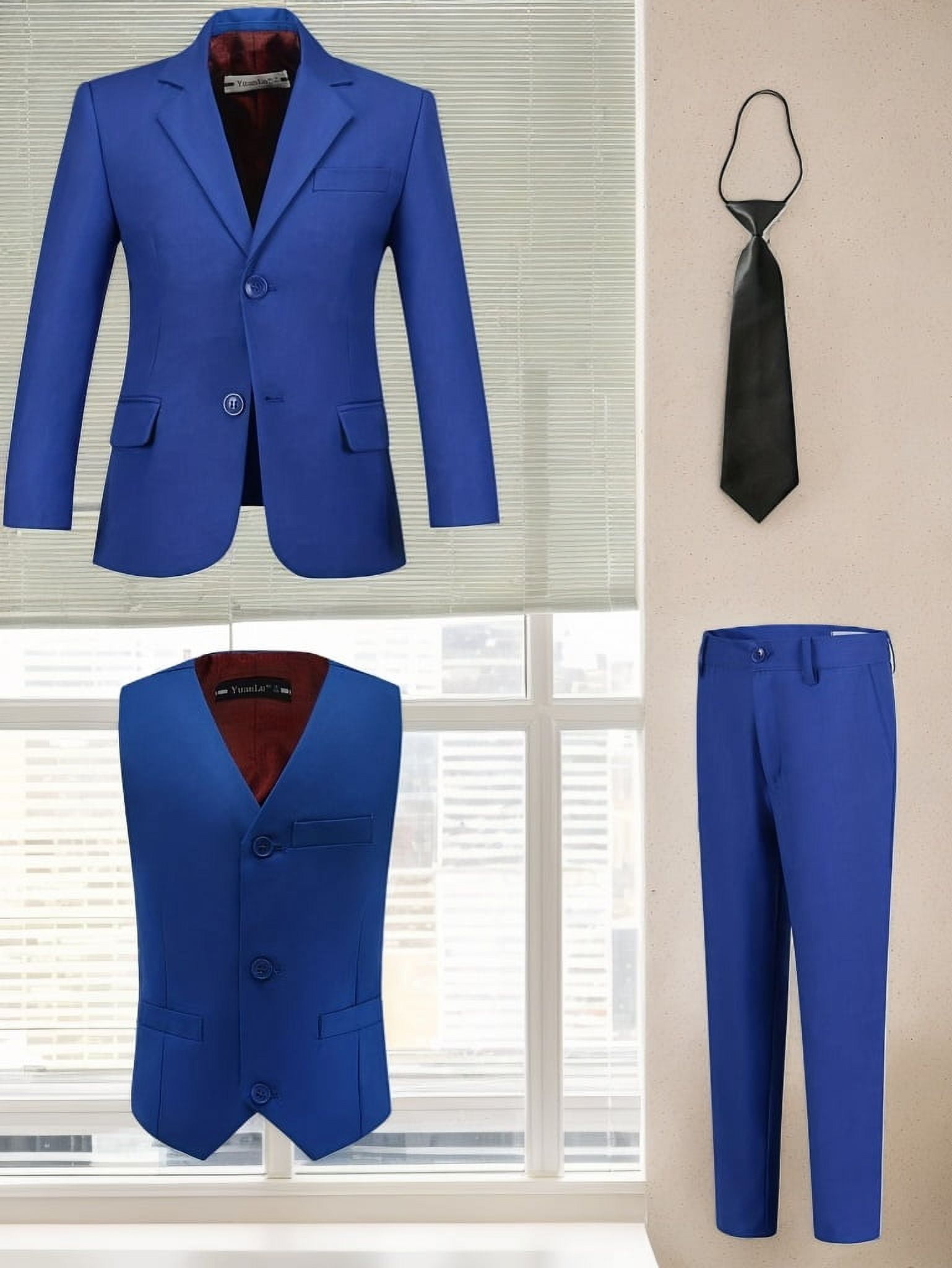 Lycody 4-Piece Boy's Formal Slim Suit Set Kids and Teen Suits for ...