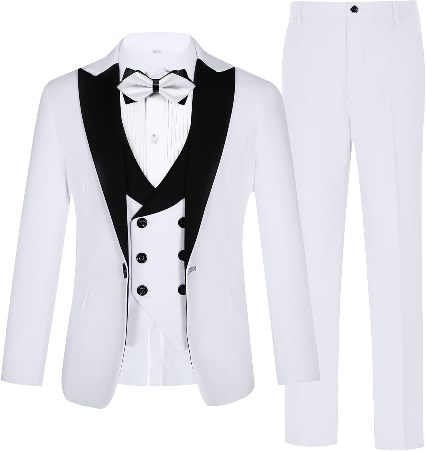 Lycody 5pcs Boys Suits Slim Fit Toddler Tuxedo Suit Set for Teen Boy ...