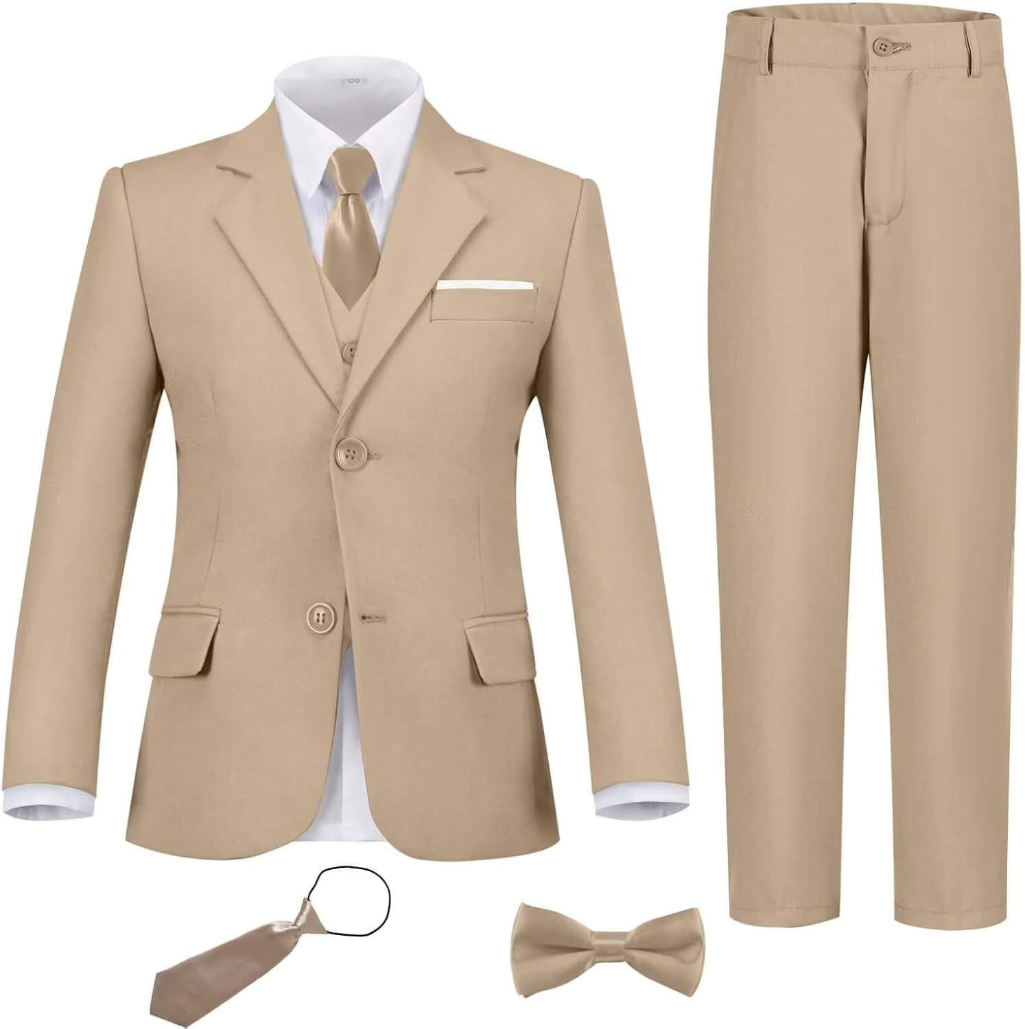 Lycody 6pcs Boys Suit Set Slim Fit Kids Formal Suits for Teen and Kids Toddler Tuxedo Wedding ...