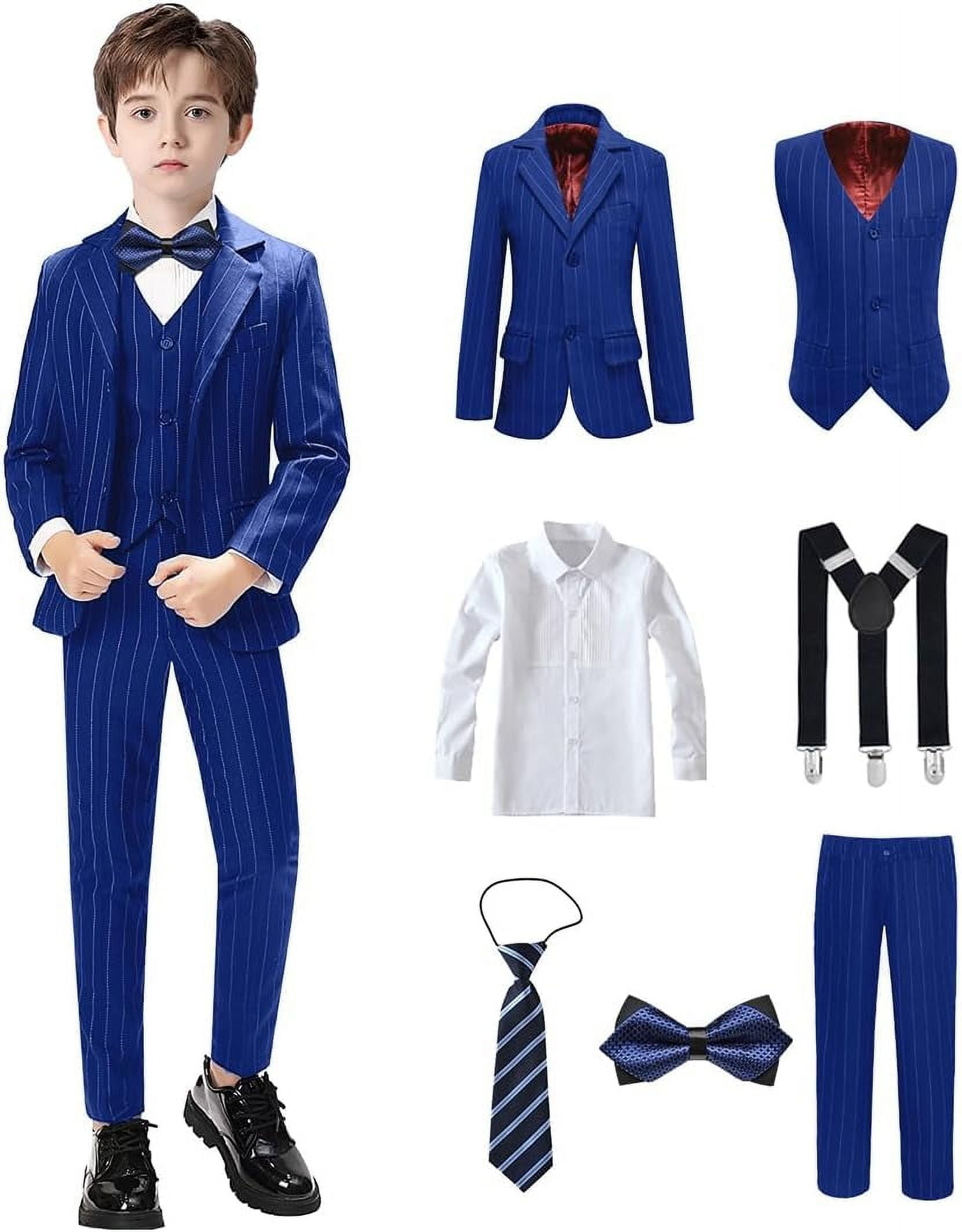 Lycody 7PCS Youth Slim Fit Suits Kids Blazer Set for Boys Age 2-20 ...