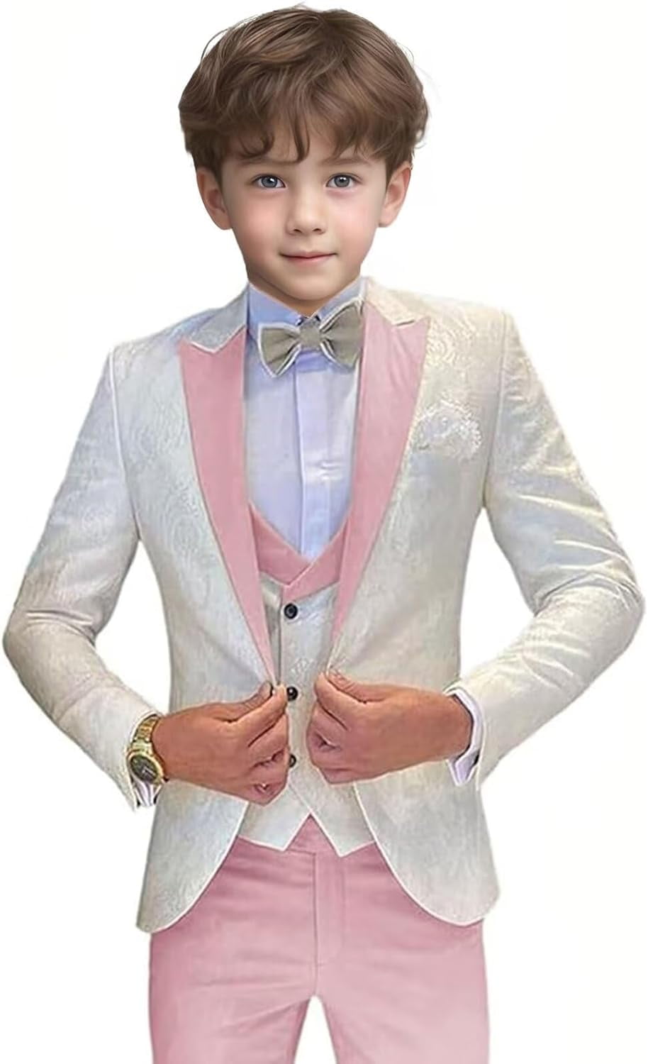 Lycody Boys 3 Piece Suit Jacquard Slim Fit Suit Tuxedo Toddler Suit ...