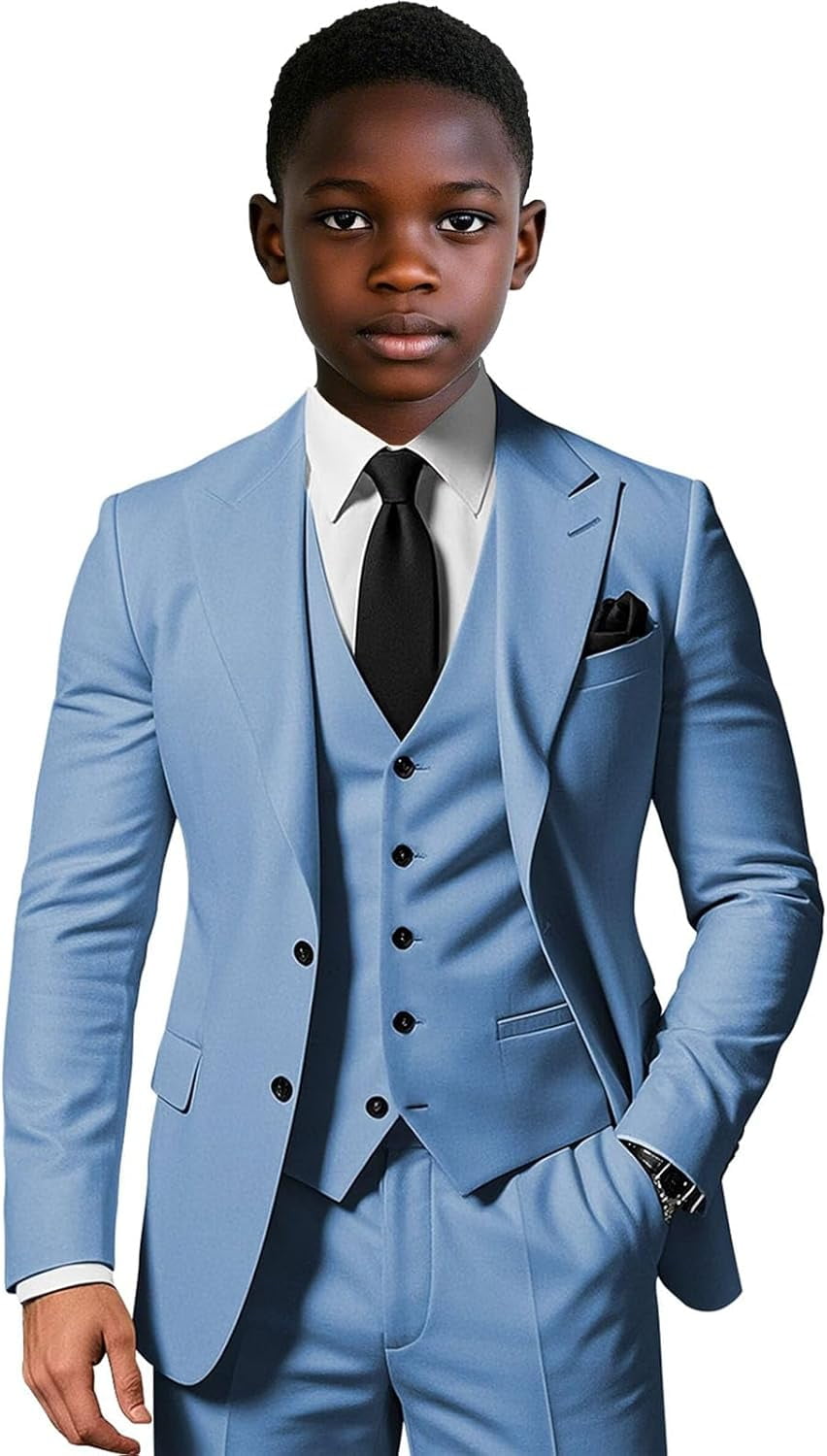 Lycody Boys Elegant Single Breasted Suit for Wedding 3 Piece Slim Fit ...
