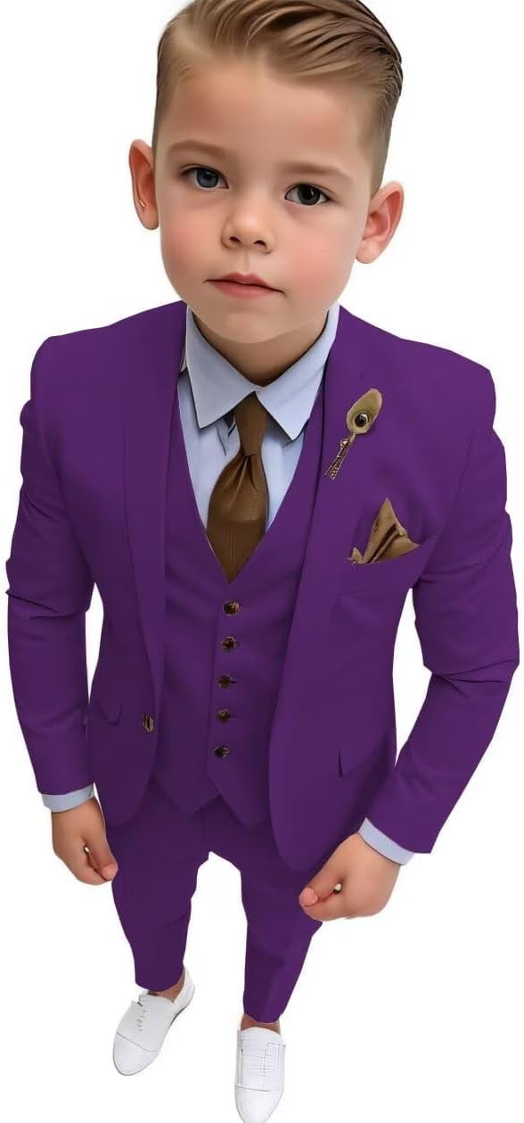 Lycody Boys Formal Slim Fit Toddler Suit Set for Kids Single Breasted ...
