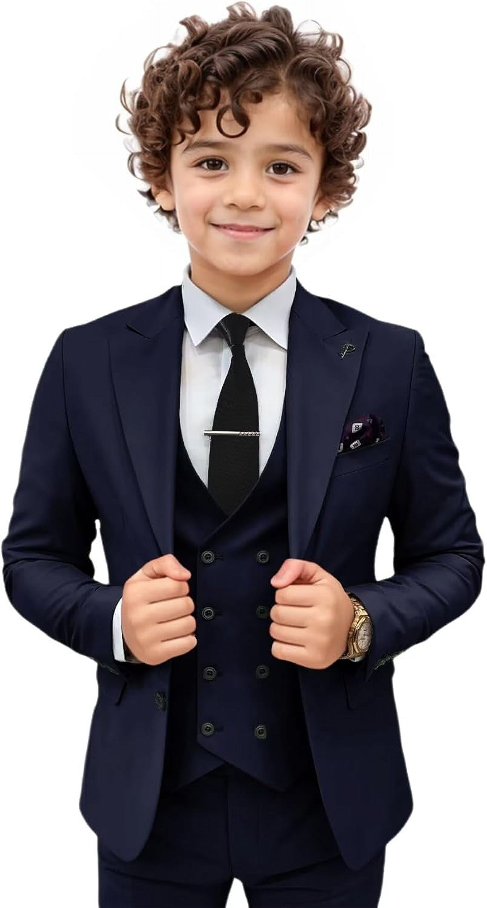 Lycody Boys Formal Slim Suit 3 Piece Ring Bearer double-breasted Suit ...