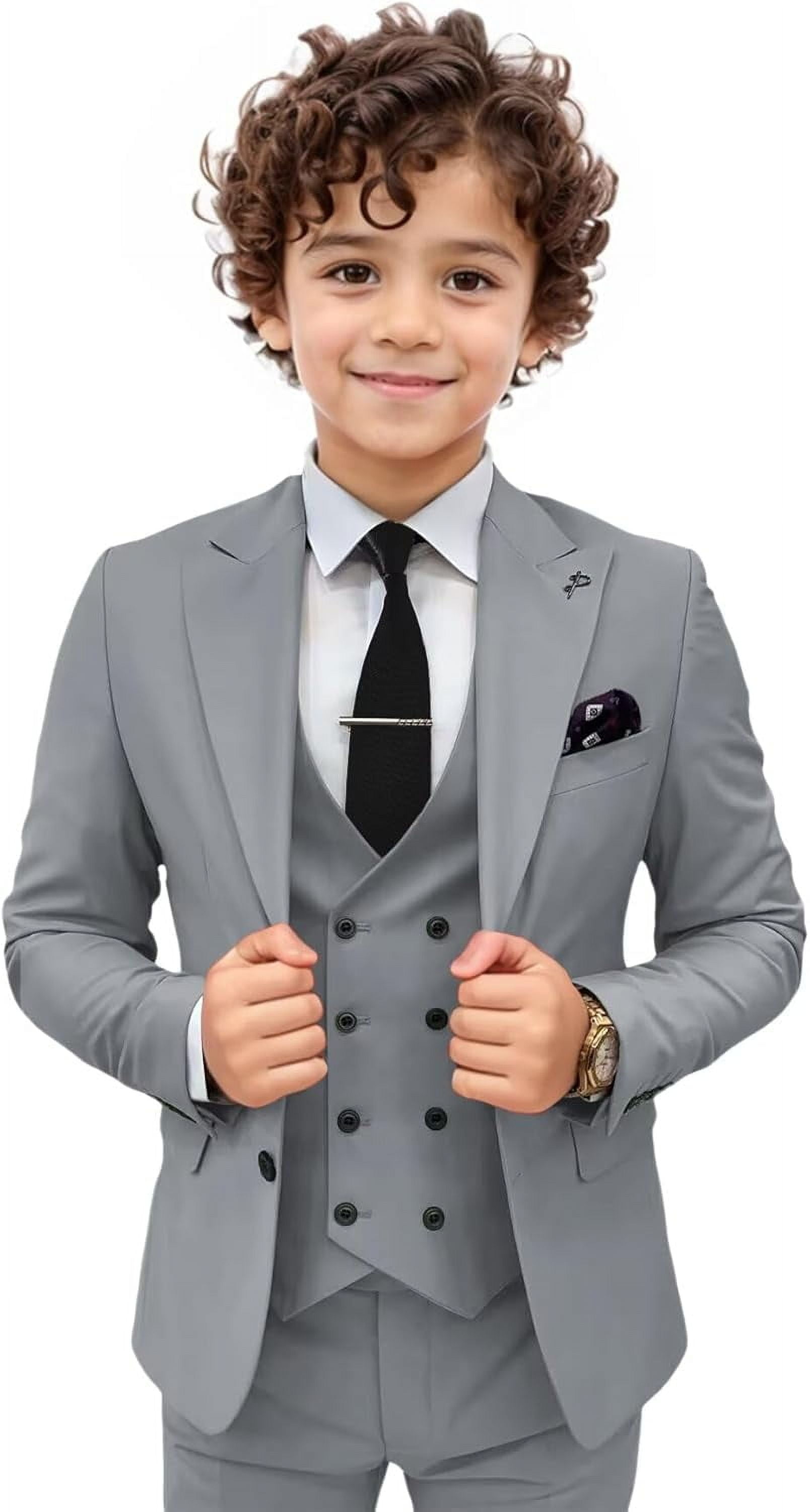 Lycody Boys Formal Slim Suit 3 Piece Ring Bearer double-breasted Suit ...