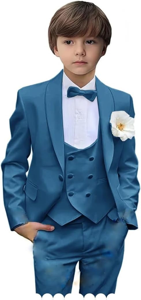 Lycody Boys Formal Suit 4 piece Shawl Collar Double Breasted Outfit ...