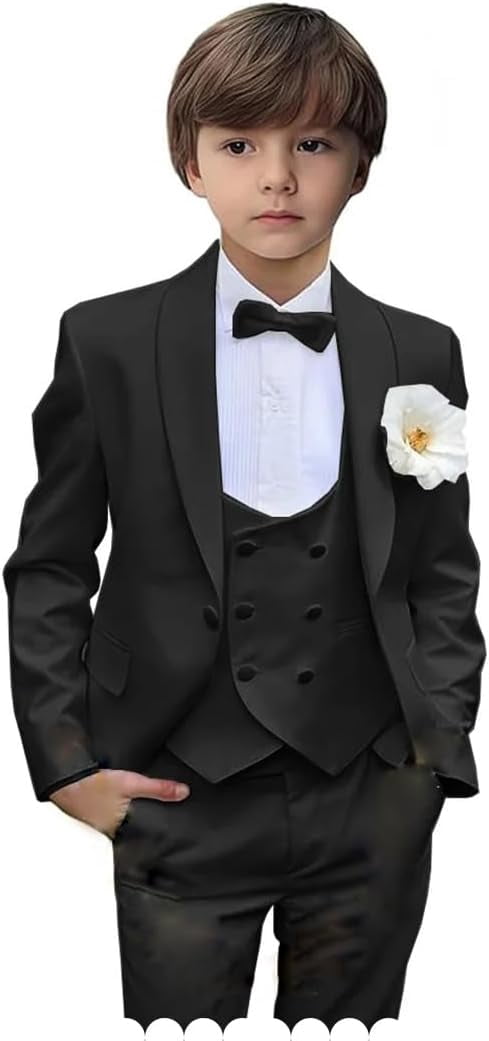 Lycody Boys Formal Suit 4 piece Shawl Collar Double Breasted Outfit ...
