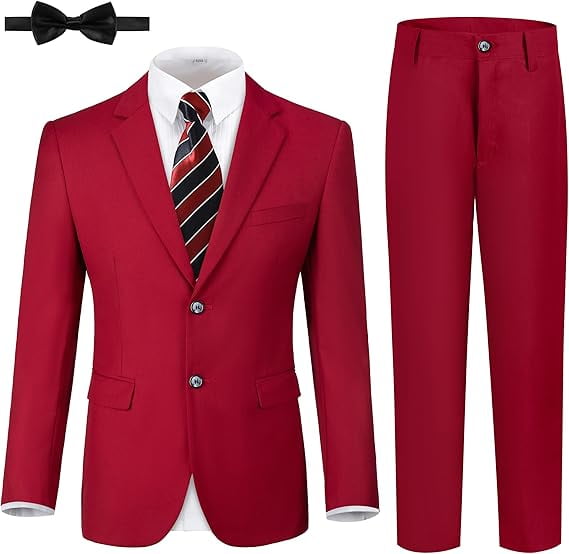 Lycody Boys Formal Suits Slim Fit 5 Piece Kids Suit Jacket Pants Set ...