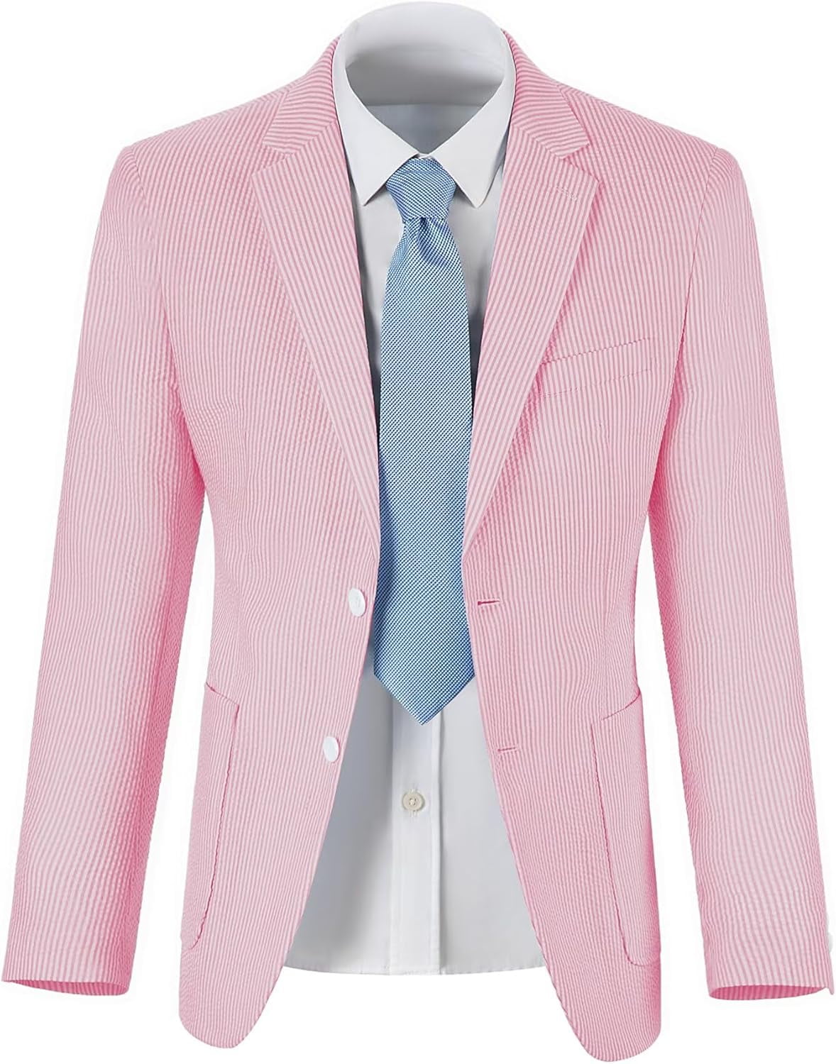 Lycody Boys Seersucker Slim Fit Jacket Lightweight Breathable Blazer ...