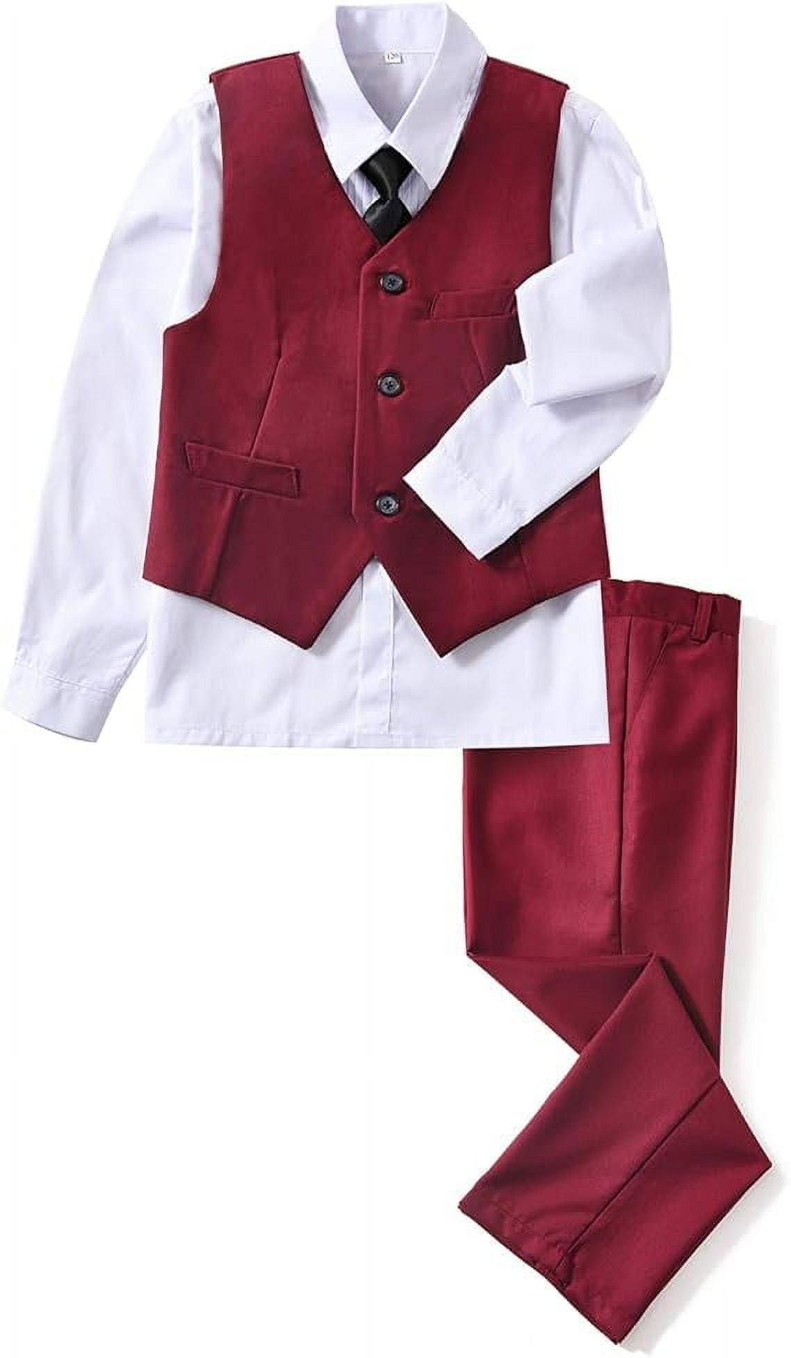 Lycody Boys Suit 4 pieces Dress Clothes Ring Bearer Outfit Homecoming ...