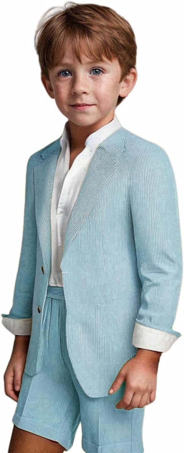 Lycody Kids' Classic Seersucker Tuxedo for Boys Formal Suit 2 Piece ...