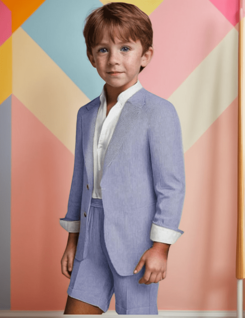 Lycody Kids' Classic Seersucker Tuxedo for Boys Formal Suit 2 Piece ...