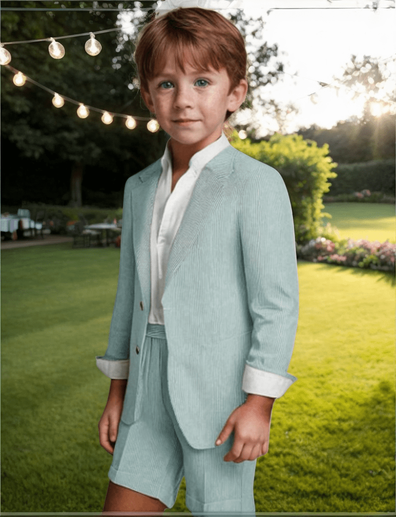 Lycody Kids' Classic Seersucker Tuxedo for Boys Formal Suit 2 Piece ...