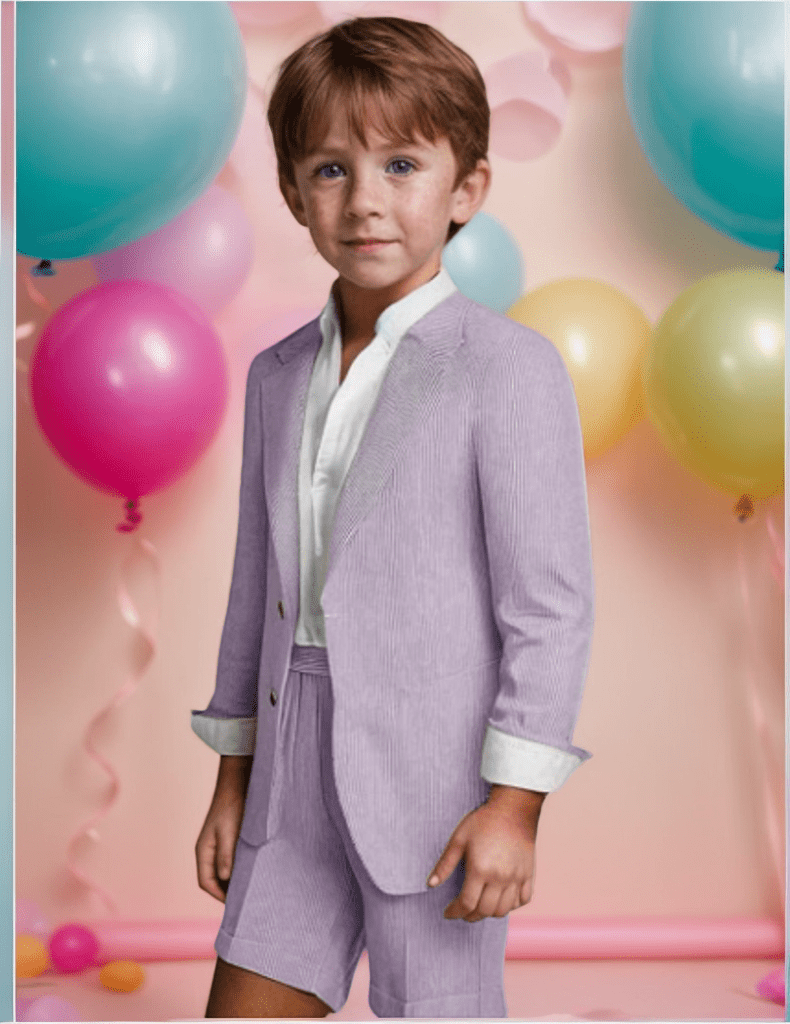 Lycody Kids' Classic Seersucker Tuxedo for Boys Formal Suit 2 Piece ...