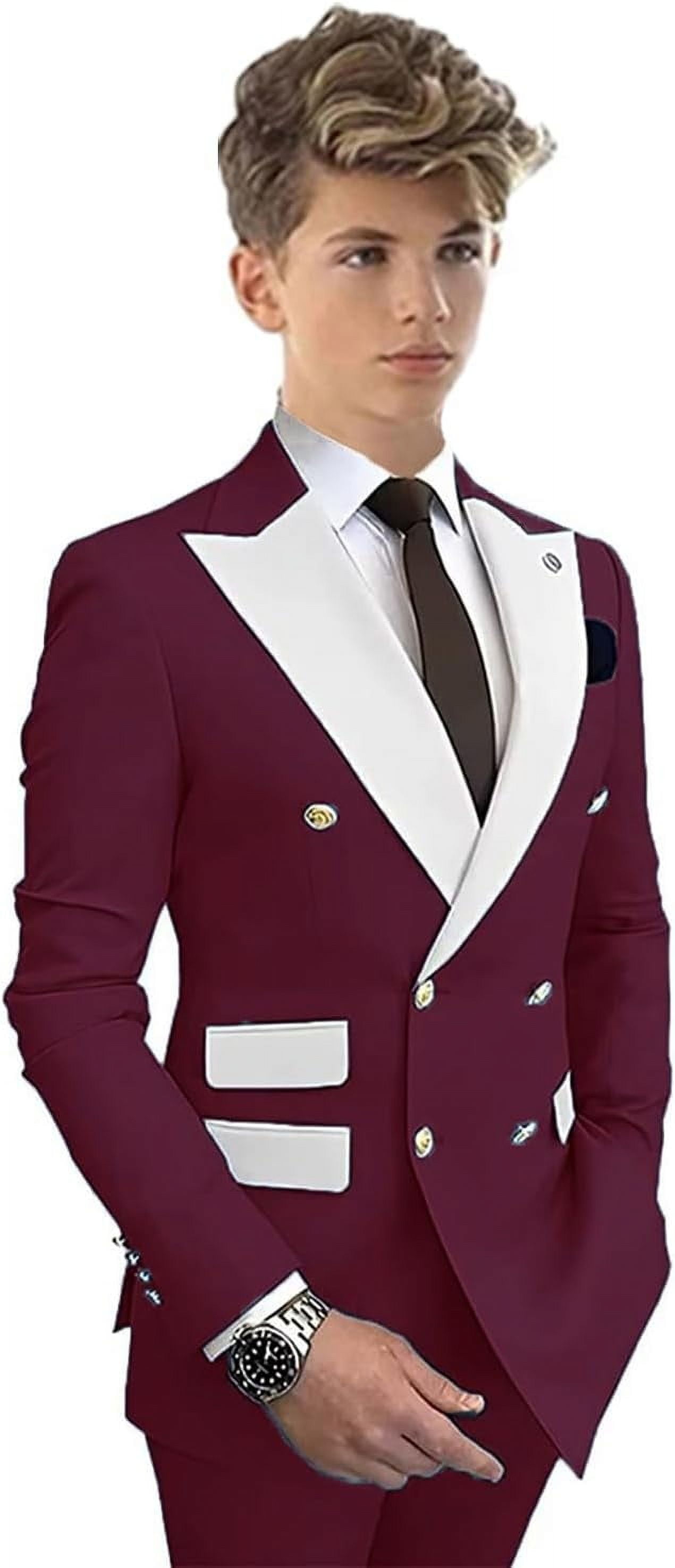 Lycody Kids Suits 2 Piece Boys Tuxedo Suits Formal Slim Fit Suit for ...