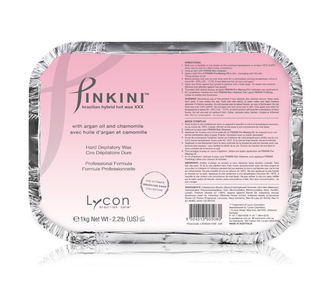 Lycon Wax ~ Pinkini BRAZILIAN HYBRID HOT WAX XXX 1kg / 35oz Strip-less Wax - Walmart.com
