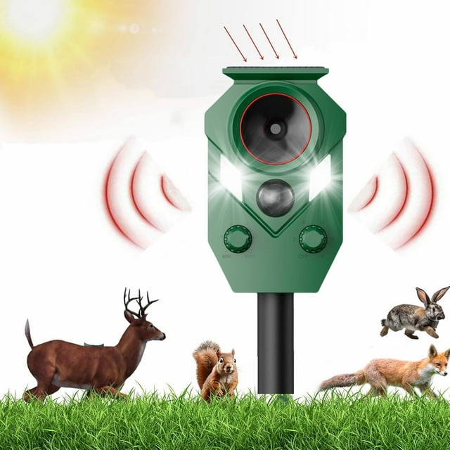 Lycxbfjia Ultrasonic Animal Repeller, Outdoor Solar Powered Deterrent ...