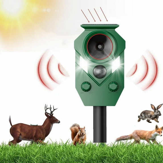Paddsun Ultrasonic Animal Repeller, Outdoor Solar Powered Deterrent ...