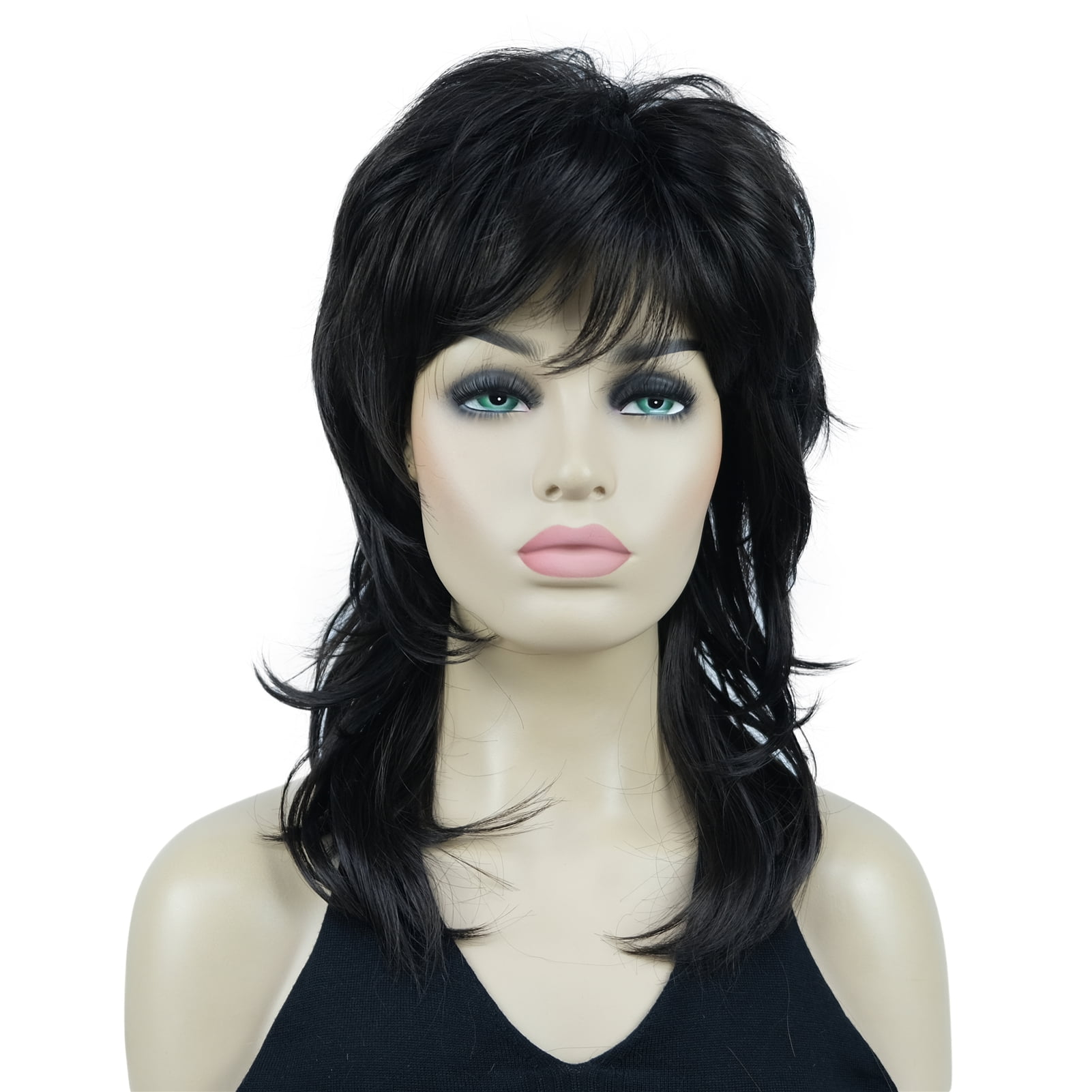 Lydell Long Shaggy Layered wig, Natural Straight Wavy Shags Wig, Soft ...