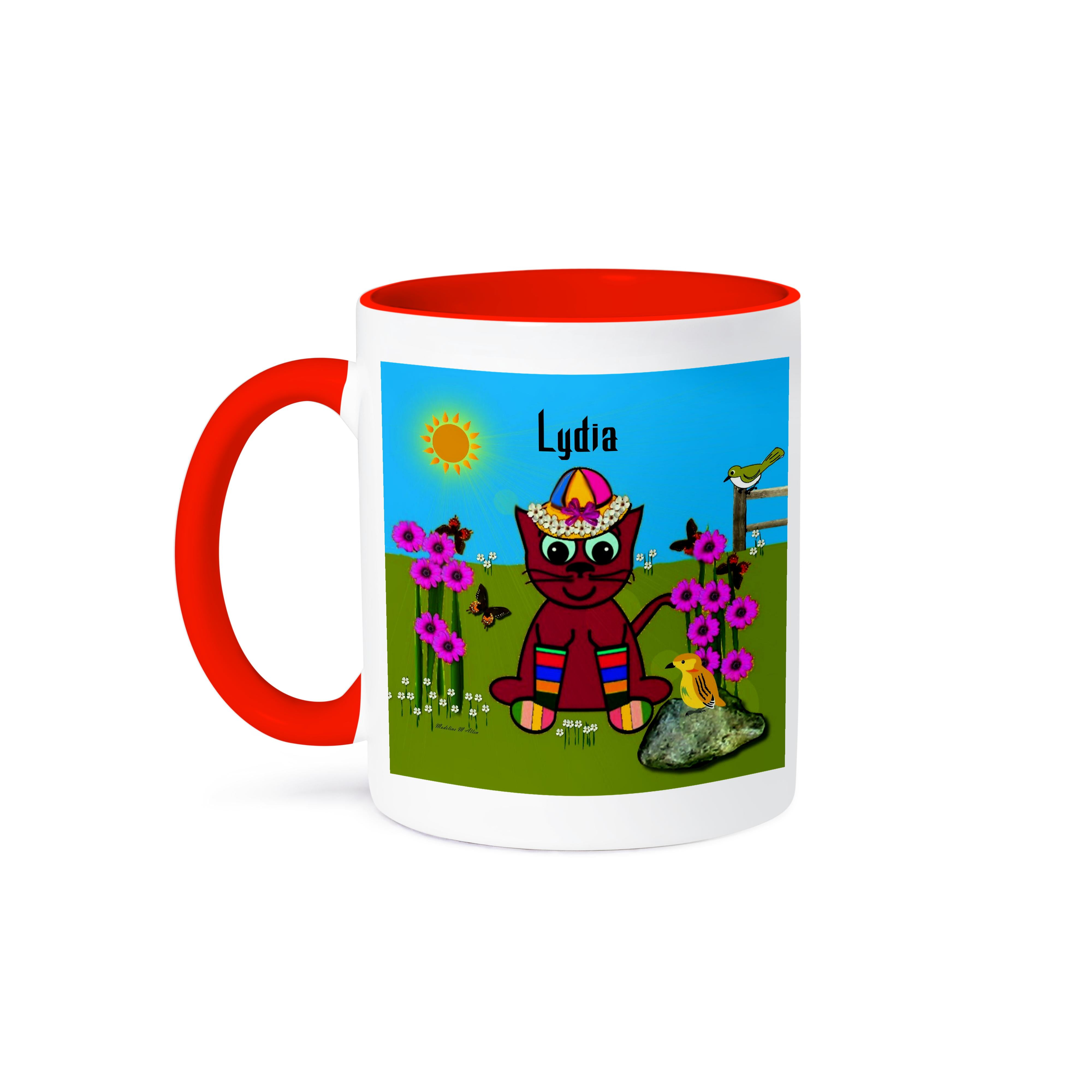 3dRose, Lydia - Decorative SmudgeArt Art Design - Cat In Rainbow Socks ...