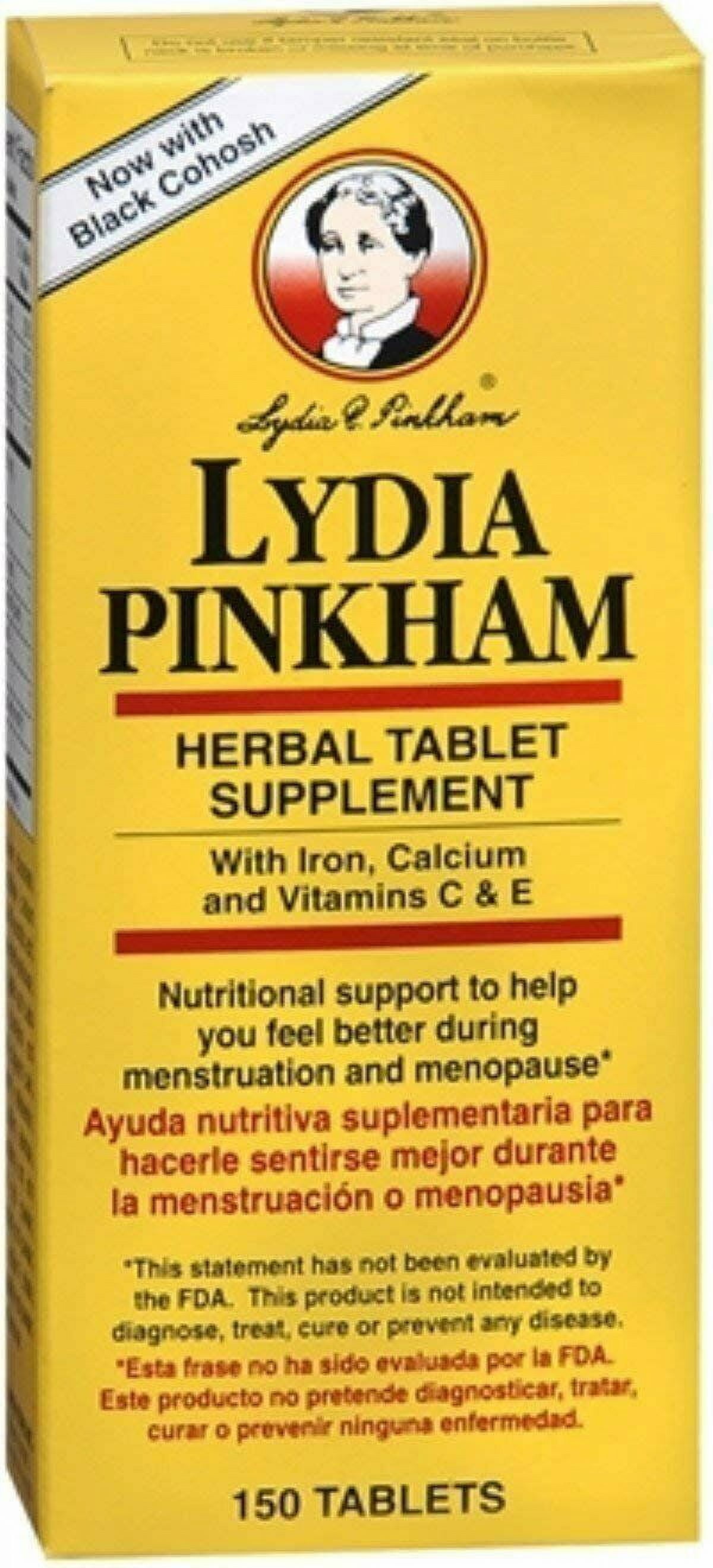 Lydia Pinkham Herbal Supplement Tablets, 150 Ct for Menstruation ...