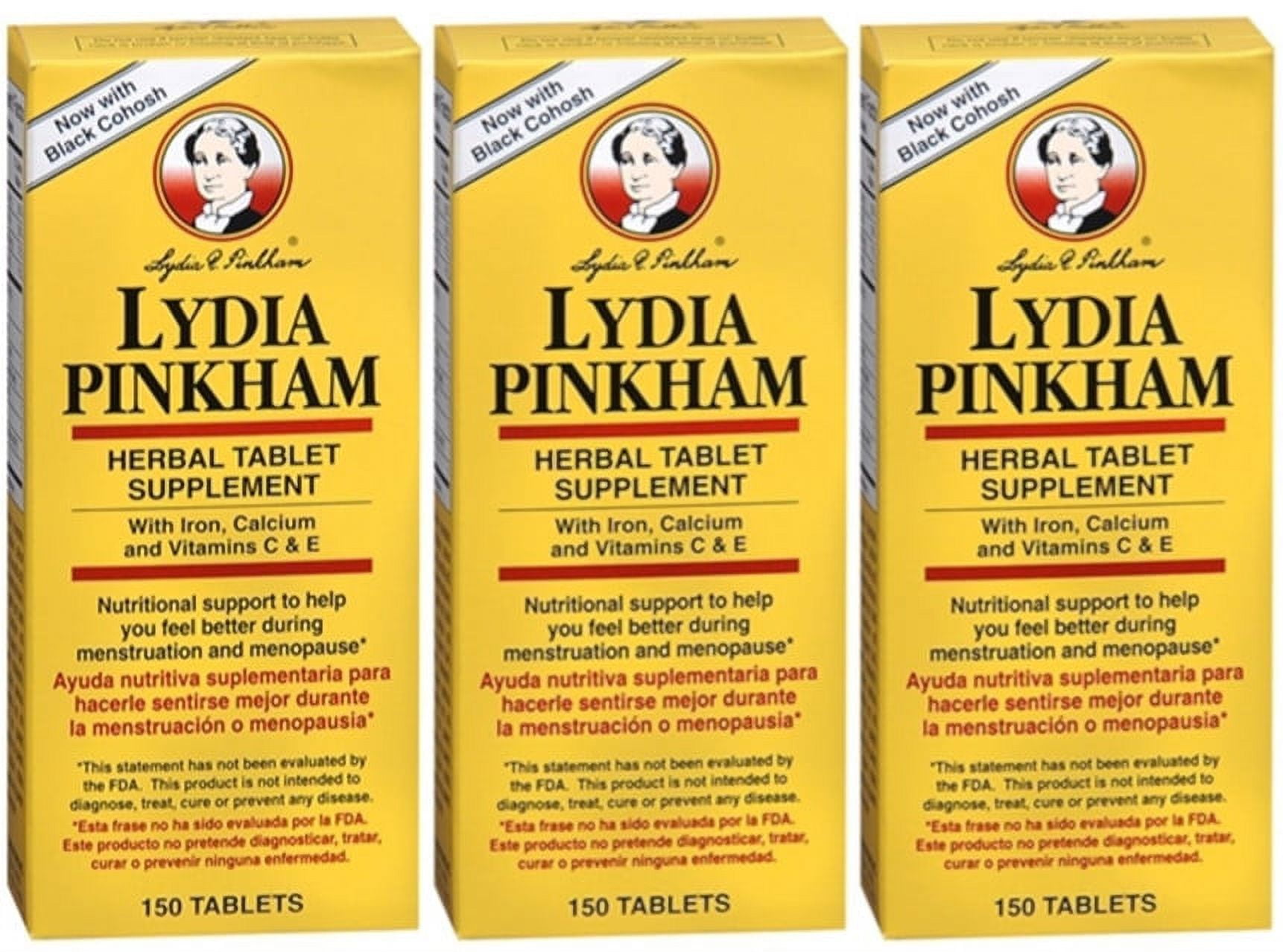 Lydia Pinkham Herbal Supplement Tablets - 150 Ea, 3 Pack - Walmart.com