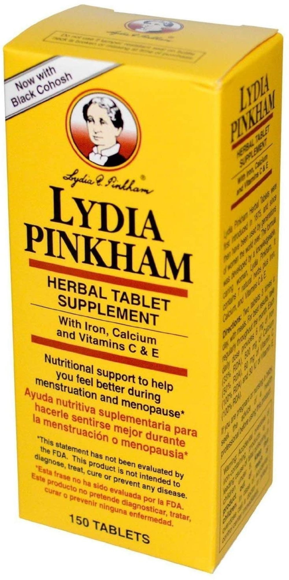 Lydia Pinkham Herbal Tablet Supplement 150 Tablets (Pack of 3 ...